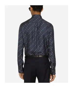 Dolce & Gabbana Dolce Gabbana Tie Printed Martini-fit Shirt - Blue