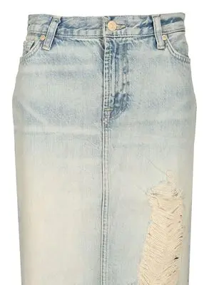 7 For All Mankind Midi Skirt With Distressed Hem