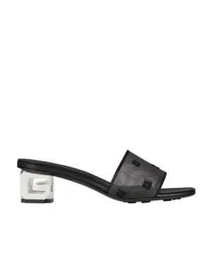 Givenchy G Cube Mules In Transparent Mesh