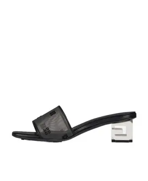 Givenchy G Cube Mules In Transparent Mesh