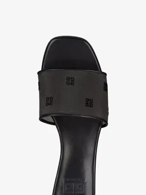 Givenchy G Cube Mules In Transparent Mesh