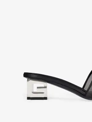 Givenchy G Cube Mules In Transparent Mesh