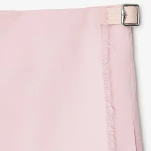 Burberry Pleated Kilt With Frayed Hem And Buckle Fastening