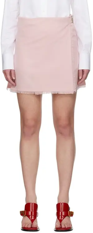 Burberry Pleated Kilt With Frayed Hem And Buckle Fastening
