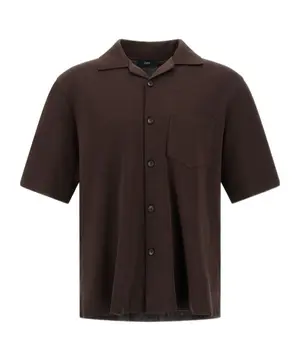 Herno Chest-pocket Short-sleeved Button-up Shirt - Brown