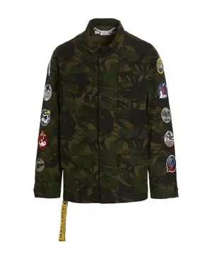 Off-White Camouflage Printed Long-sleeve Jacket - Black