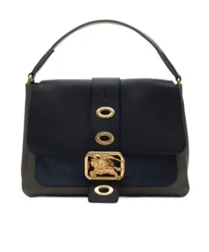 Burberry Small Rider Bag With Top Handle And Adjustable Shoulder Strap - Black