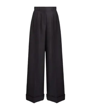Dior Wide-leg Tailored Trousers - Black