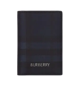 Burberry City Check Folding Card Case - Navy