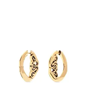 Alexander McQueen Seal Logo Detailed Hoop Earrings