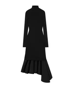 Bottega Veneta Long-sleeved Ruffled Asymmetrical Dress