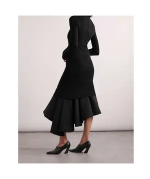 Bottega Veneta Long-sleeved Ruffled Asymmetrical Dress