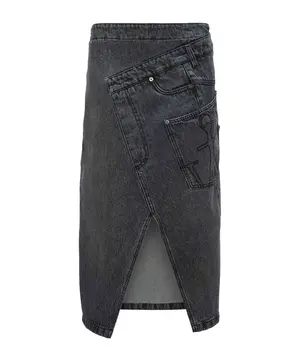 J.W.ANDERSON Jw Anderson Twisted Denim Midi Skirt