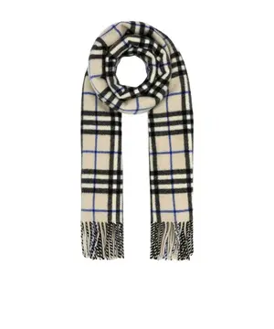 Burberry Burberry Checked Fringed Scarf Lichen