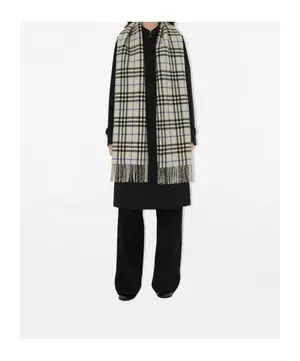 Burberry Checked Fringed Scarf
