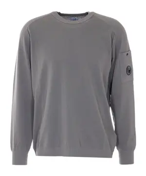 C.P. COMPANY Lens Sleeve Knitted Sweater - Gray