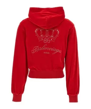 Balenciaga Embellished Logo Hooded Jacket