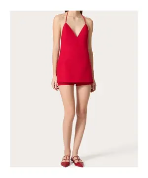 Valentino Garavani V-neck Sleeveless Mini Dress With Inner Shorts