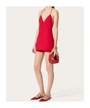 Valentino Garavani V-neck Sleeveless Mini Dress With Inner Shorts