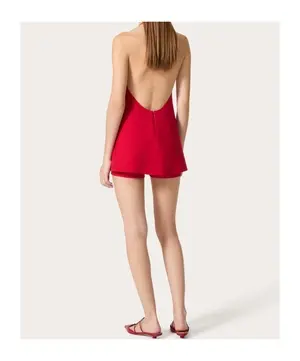 Valentino Garavani V-neck Sleeveless Mini Dress With Inner Shorts