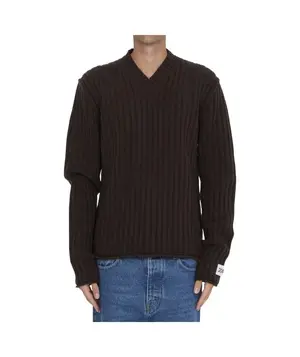 Dolce & Gabbana V-neck Knitted Jumper - Brown