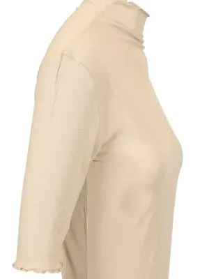 Filippa K High-neck T-shirt With Embroidered Edges - Nude