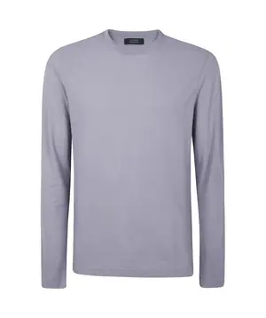 ZANONE Crewneck Knitted Top - Grey