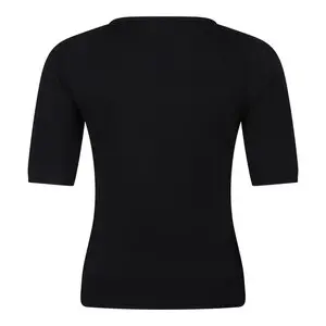 Alexander McQueen Short Sleeve Ribbed Knit Top