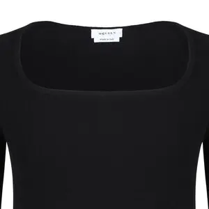 Alexander McQueen Short Sleeve Ribbed Knit Top