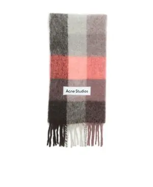 Acne Studios Logo-appliqué Checked Scarf - Multicolor