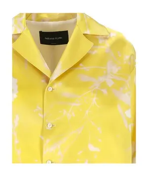 Fabiana Filippi Graphic Printed Cropped Satin Jacket - Yellow