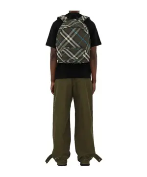 Burberry Shield Checked Zipped Backpack