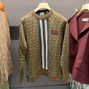 Burberry Monogram Stripe Print Cotton Oversized Sweatshirt