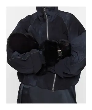 Acne Studios Fluffy Buckle Mittens