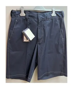 Prada Stretch Poplin Bermuda Shorts With Logo Detail