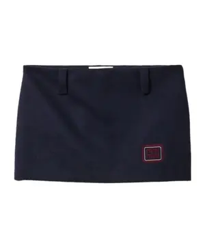Miu Miu Embroidered Logo Mini Skirt