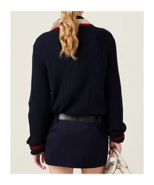 Miu Miu Embroidered Logo Mini Skirt