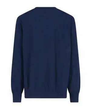 Comme Des Garçons Crewneck Knitted Jumper - Blue