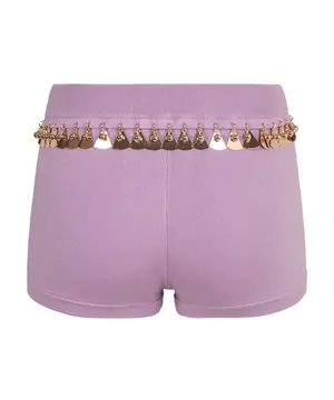 Rabanne Knit Mini Shorts With Sequined Embellishments - Pink