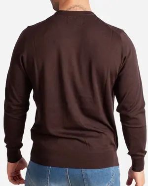 MC2 SAINT BARTH Crew Neck Long Sleeve Sweater - Dark Brown