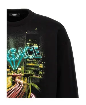 Versace Crewneck Sweatshirt With City Graphic