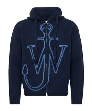 J.W.ANDERSON Anchor-logo Hooded Zip-up Cardigan