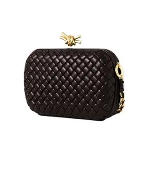Bottega Veneta Knot Intrecciato Shoulder Bag - Brown