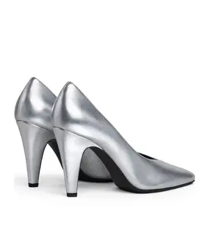 Alaïa Cone Heel Slip-on Pumps - Silver