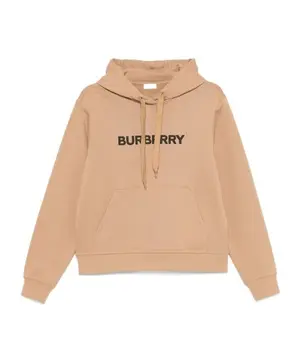 Burberry Logo Detailed Drawstring Hoodie - Nude