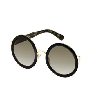Marc Jacobs Logo Detail Round Frame Sunglasses - Black
