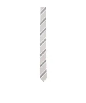 Thom Browne Striped Neck Tie - White