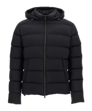 Herno Logo Plaque Padded Jacket - Black