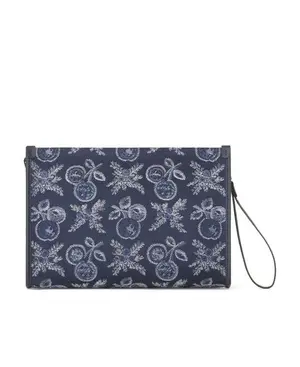 Etro Logo Embroidered Floral Jacquard Clutch Bag