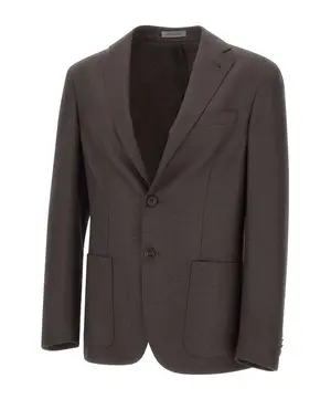 Corneliani Textured Two-button Blazer - Brown